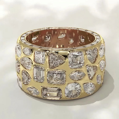 【In Stock】4 Ctw Fancy-shaped Diamonds Flush-set Ring